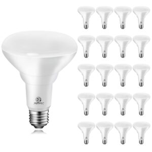 energetic br30 led bulb 65w 2700k soft white indoor flood lights, 650 lumens, e26 base, 7500 lifetime hours, non-dimmable bulbs for recessed lighting, 20 pack ul listed