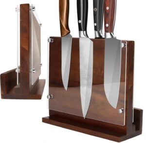 magnetic knife block acrylic shield kitchen home knife holder with cutting board notche double side knife rack stands with strong enhanced magnets multifunctional storage knife stand