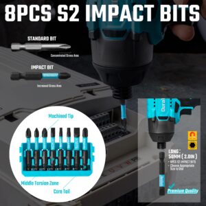 DURATECH 33-Piece Impact Screwdriver Bit Socket Set, CRV/S2 Screwdriving Bits with Quick Fit Tough Case for Screwdriving Applications