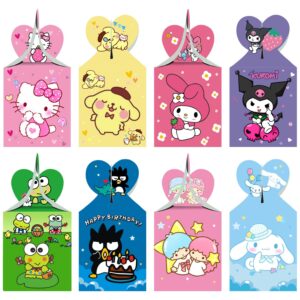 arhavi 12pcs kitty kuromi and my melody keroppi pompompurin badtz party favor gift boxes for kids birthday party decorations supplies