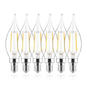 sengled e12 led bulb dimmable, candelabra led light bulbs 40 watt equivalent, ca10 flame tip chandelier light bulbs, 2700k soft white candle light bulbs for chandeliers, ceiling fan, pendant, 12 pack