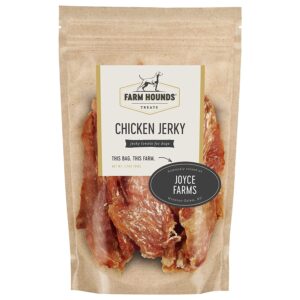 farm hounds - chicken jerky - premium natural chicken jerky for dogs - from 100% humanely raised chicken - break-to-size - great for training & treats - no added fillers - made in usa - 3.5 oz -1 pack