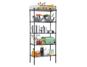 5-tier metal wire shelving unit snack shelf height adjustable storage rack nsf certified storage shelves 750 lbs capacity standing utility shelf for laundry kitchen pantry garage organization