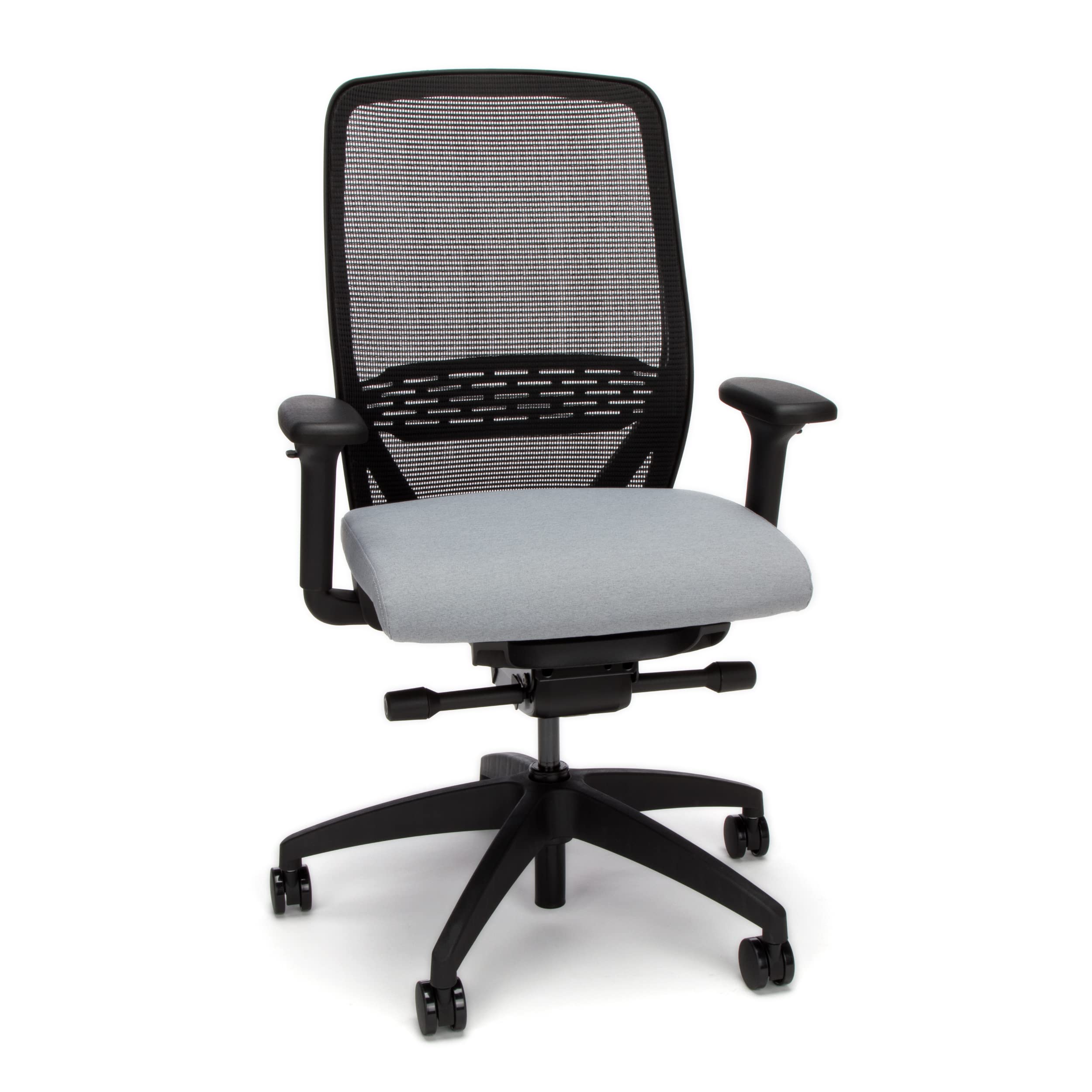 HON Nucleus Black Office Chair Ergonomic Suspended Seat Mesh Back Computer Desk Chair for Home Office, Task Work - Synchro-Tilt Recline, Swivel Wheels, Adjustable Lumbar Support & Armrests