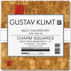 gustav klimt multi charm square 42 5-inch squares charm pack robert kaufman fabrics chs-1084-42