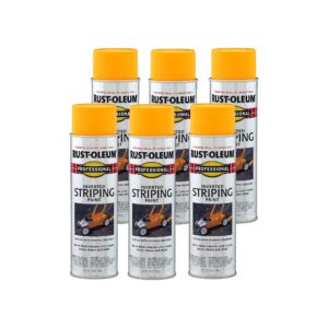 rust-oleum 2548838-6pk professional inverted striping spray paint, 18 oz, yellow, 6 pack