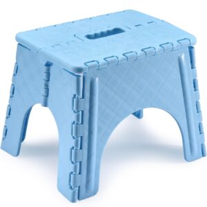 2 lb. depot folding stepping stool - collapsible seating, footstools - foldable plastic adult stool- suitable for indoor & outdoor use - lightweight, portable & easy-to-use 9-inch height