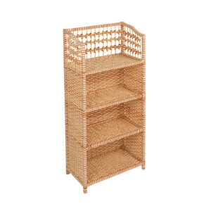 household essentials woven accent shelf cream and white paper rattan