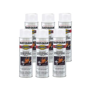 rust-oleum 2593838-6pk professional inverted striping spray paint, 18 oz, white, 6 pack