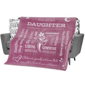 filo estilo daughter gifts from dad, mom for christmas, daughter throw blanket bedroom décor for girls, birthday gifts for daughter, unique presents for daughters 60x50 inches (pink)