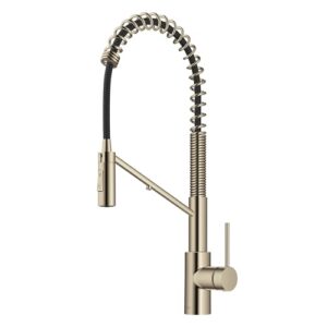 kraus oletto 2-in-1 commercial style pull-down single handle water filter kitchen faucet for reverse osmosis or water filtration system in spot-free antique champagne bronze, kff-2631sfacb