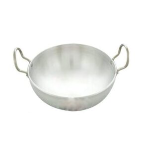 Aluminium Small Kadhai Set of 2 Different Size,Indian Frying Pan or kadhai -Color White