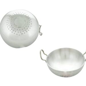 Aluminium Small Kadhai Set of 2 Different Size,Indian Frying Pan or kadhai -Color White