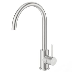 bar sink faucet, single hole stainless steel sink faucet for kitchen bathroom farmhouse rv campers, brushed nickel single handle bathroom sink faucet