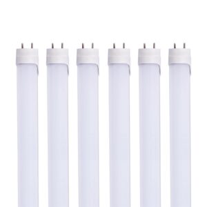 mkujoo 6pcs 3ft 15w t8 tube light white daylight 6000k t8 led bulbs shop lights ballast bypass g13 base 3 foot milky cover fluorescent tube lamp replacement ac100-277v(3ft 15w, 6 pack)