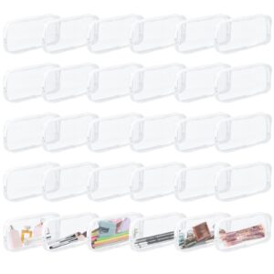 odowalker 30 pcs clear pvc zipper pencil bag, zippered toiletry carry pouches, clear pencil case,toiletries exam pen pencil pouch case makeup pouch for office stationery school and travel, white