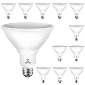 energetic par38 outdoor led flood light bulb, 5000k daylight, 90 watt equivalent, wet rated, 900lm, e26 base, non-dimmable, ul, 12 pack