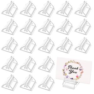 50 pack plastic game card stands clear card holders table place game pieces sign stand for board game photo memo picture display party favor - 0.75×0.75inch