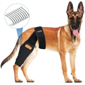 huame dog knee brace, dog leg braces for back leg for acl, knee cap dislocation, arthritis, reduces pain and inflammation with side stabilizers dog leg brace (s, black)