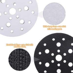 SIJDIEE 5 Pack Interface Pads, 6 Inch 25 Holes Hook and Loop Soft Density Sponge Cushion Buffer Backing Pad, Foam Sanding Interface Pads for Orbital Sander Automotive Woodworking Polishing