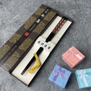 Premium Japanese Chopsticks Reusable [ Made in Japan ] Traditional Lacquer Art Wooden Chopsticks (Black(YM003))