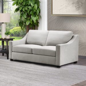 abbyson living transitional stain-resistant fabric loveseat (gray)