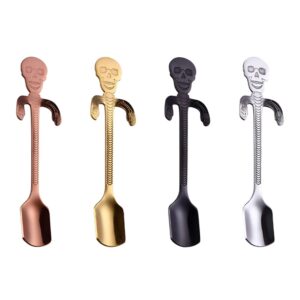 1 set skull shape spoons tea espresso stirring spoons creative tableware home dessert halloween parties