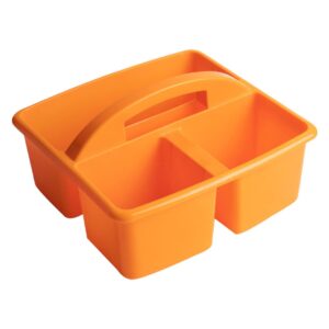 multiuse organizer with handle: stackable plastic bin basket divided storage tote holder plastic craft storage organizer basket for art craft supplies makeup bathroom shower cleaning