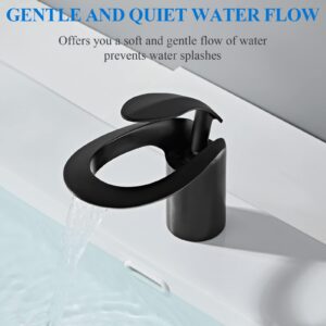 becola Creative Single Hole Bathroom Sink Faucet，Round Hollowing Vessel Sink Faucet，Single Handle Lavatory Black Bathroom Faucet Including Two US Standard 3/8" Hoses