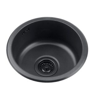 propfe bath fixtures black round sink kitchen 304 stainless steel sink round single sink bathroom round washbasin washing vegetables and dishwashing pool (color : black, size : 30cm|11.8inches)