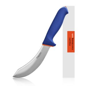 bolexino 6 inch skining knife, professional butcher knife made of german stainless steel, sharp kitchen knife w/non-slip softgrip for home kitchen slaughterhouse and restaurant (blue