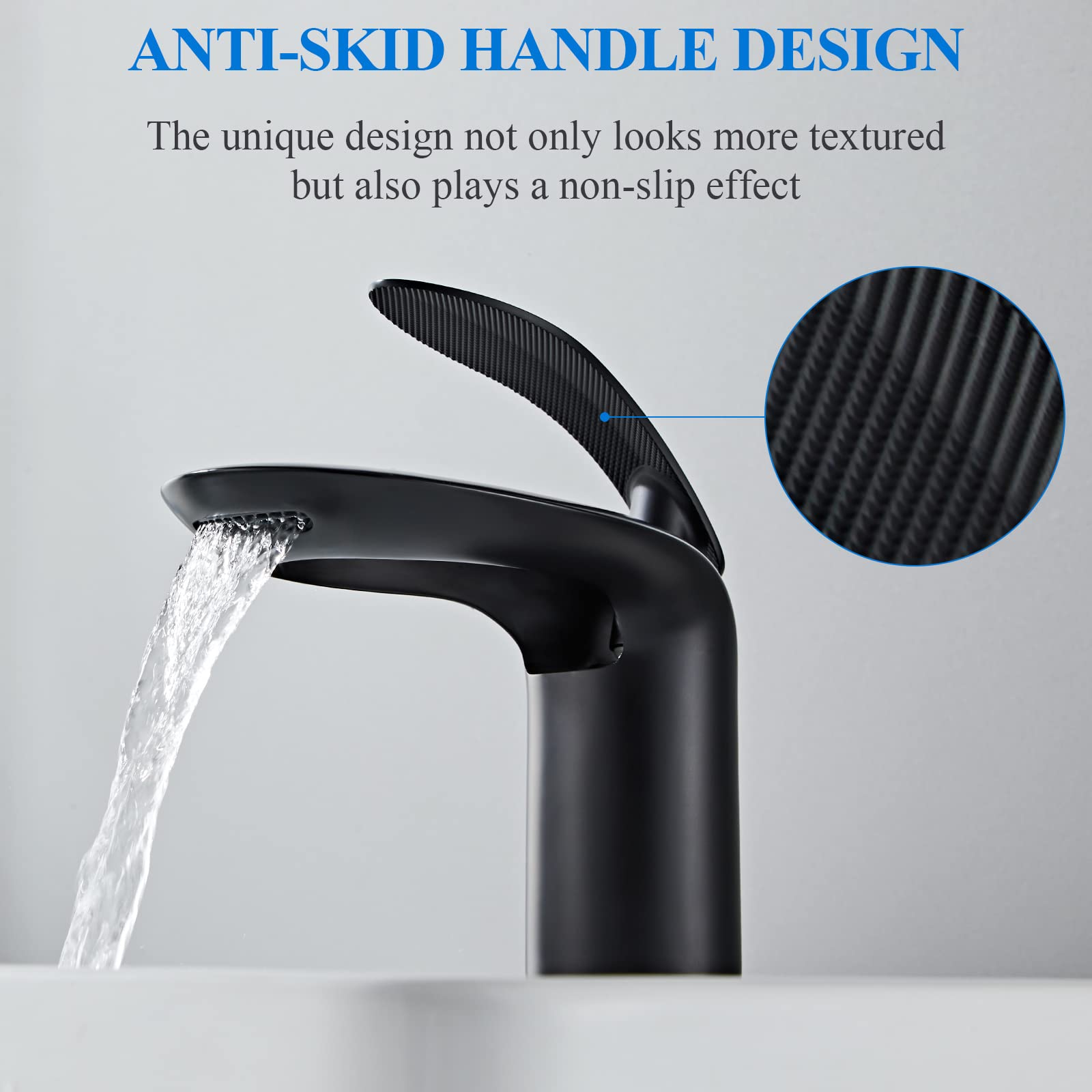 becola Creative Single Hole Bathroom Sink Faucet，Round Hollowing Vessel Sink Faucet，Single Handle Lavatory Black Bathroom Faucet Including Two US Standard 3/8" Hoses