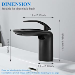 becola Creative Single Hole Bathroom Sink Faucet，Round Hollowing Vessel Sink Faucet，Single Handle Lavatory Black Bathroom Faucet Including Two US Standard 3/8" Hoses