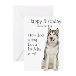 cafepress funny husky birthday greeting cards folded greeting card matte