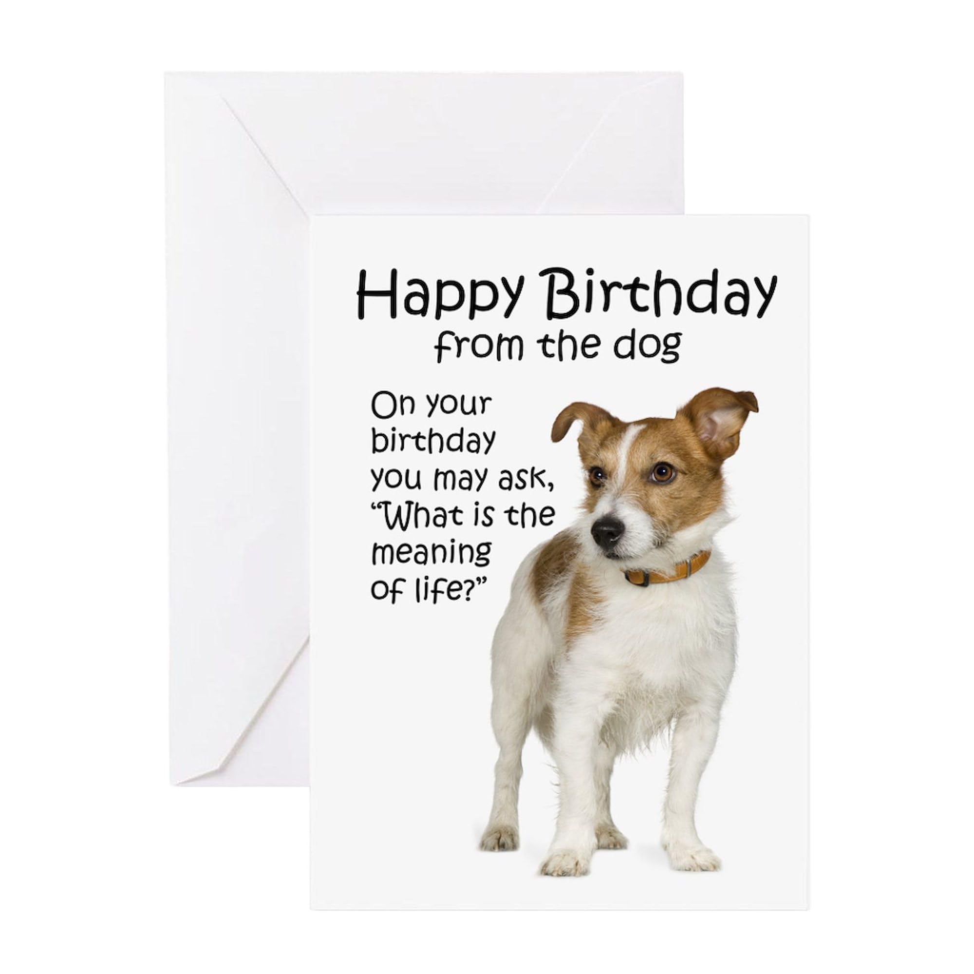 CafePress Jack Russell Birthday Cards Folded Greeting Card Glossy