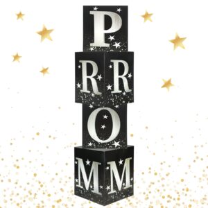 sotiff 4 pcs prom/grad column standup photo booth prom decorations prom/grad night party decor for 2024 graduation decorations supplies (black silver)