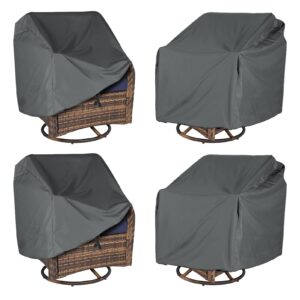 ananmei waterproof patio chair cover 4 pack (37.5 w x 39.25 d x 38.5 h inches) for outdoor swivel chair/lounge deep seat cover, heavy duty and waterproof outdoor patio furniture covers, grey