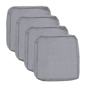 sqodok patio cushion covers 24x22, water resistant outdoor cushion covers for patio furniture, 4pack patio cushion seat slicovers replacement for sectional sofa, wicker chair, grey heather