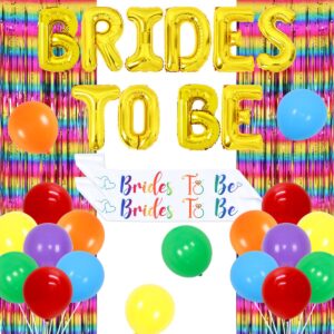 lesbian bachelorette party decorations, brides to be balloons, lgbtq bachelorette party decorations, lesbian wedding engagement decorations mrs & mrs bridal shower