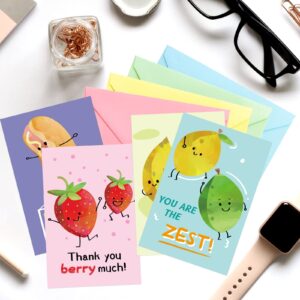 ceiba tree 24Pcs Funny Thank You Cards for Teachers Pun Teacher Appreciation Greeting Cards Bulk Assortment with Envelopes for Graduation End of the Year