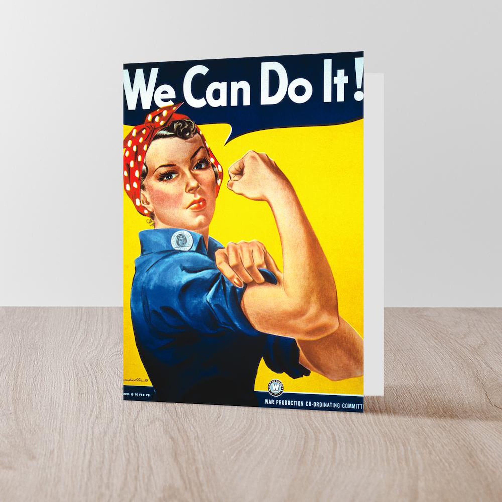 CafePress Rosie The Riveter Greeting Card (20-pack), Note Card with Blank Inside, Birthday Card Glossy