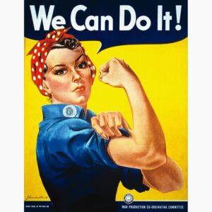 CafePress Rosie The Riveter Greeting Card (20-pack), Note Card with Blank Inside, Birthday Card Glossy