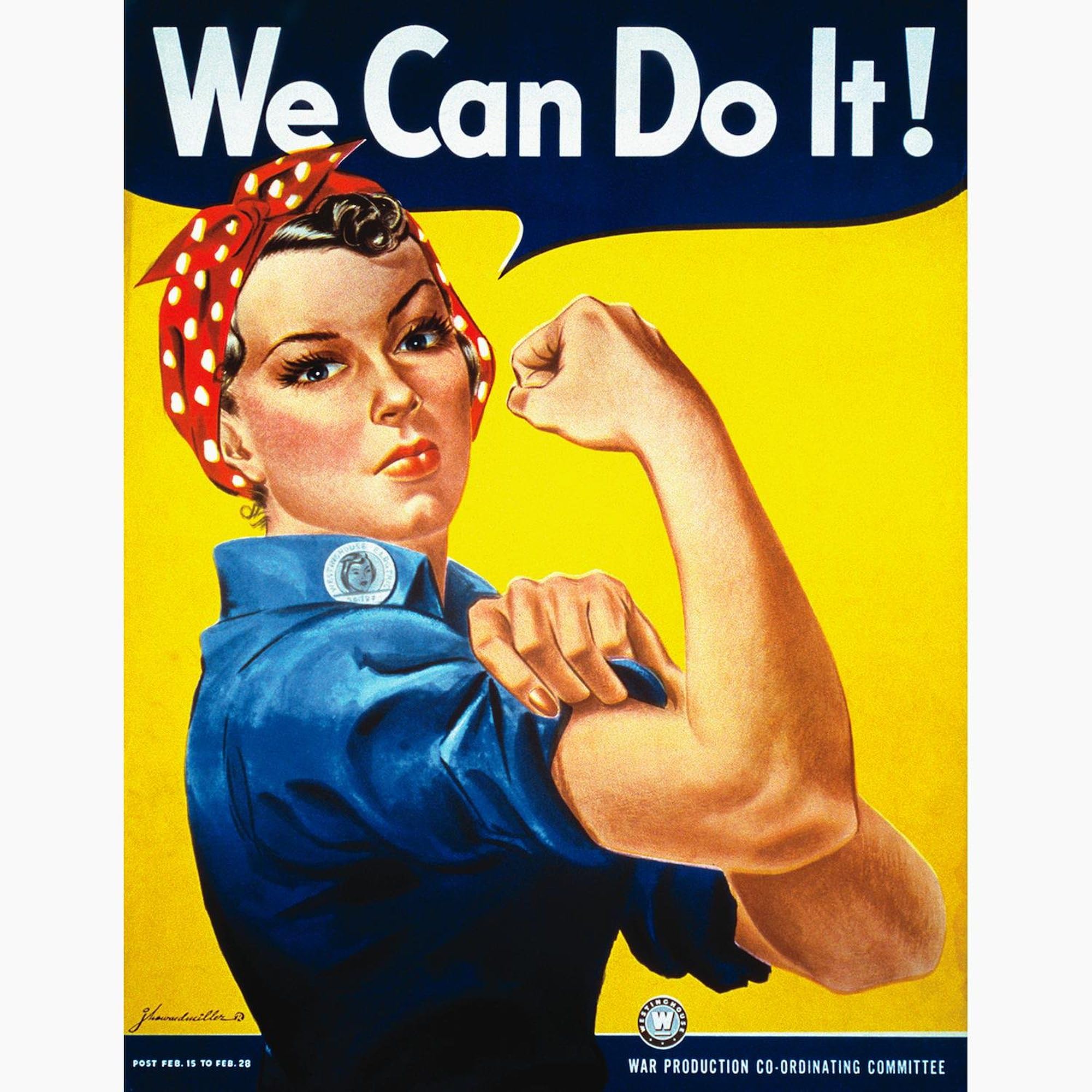 CafePress Rosie The Riveter Greeting Card (20-pack), Note Card with Blank Inside, Birthday Card Glossy