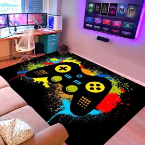 video game door mats rugs carpets gameing for kids teen boy room bedroom, colorful gaming floor mats area rug for living room gaming chair mat hardwood, 20 x 31 in area rugs carpet for gamer boys