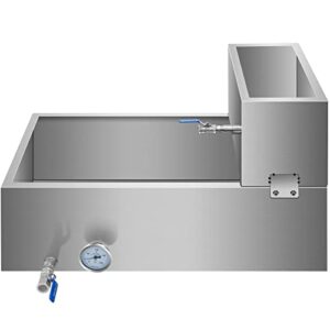 VEVOR Maple Syrup Evaporator Pan 30x16x19 Inch Stainless Steel Maple Syrup Boiling Pan with Valve and Thermometer and Feed Pan for Boiling Maple Syrup