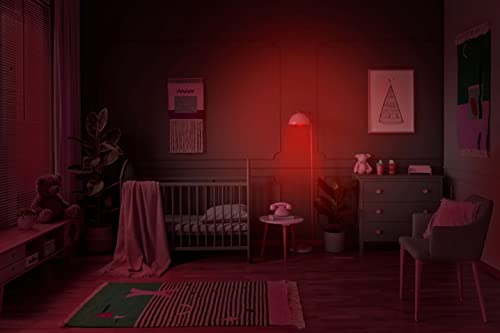 hooga Sleep Light Bulb, Blue Light Blocking Red Night Light. 625nm Red Bulb for Healthy Sleep. Baby Nursery Light. 1W LED, 7W Replacement 2-Pack