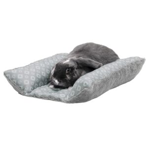 furhaven cat bed for indoor cats, washable w/ removable bolsters, for pets up to 9 lbs - plush & diamond print cuddle loaf mat - gray, small