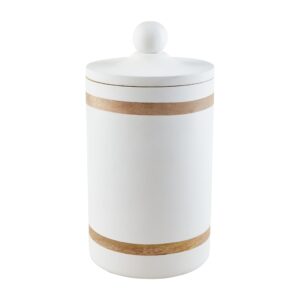 mud pie wood strap canisters, white