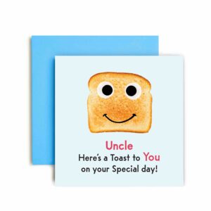 huxters birthday cards for men – special toast to uncle birthday card – funny birthday card for uncle with recyclable envelope included – original illustrative artwork (uncle)