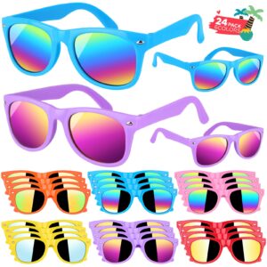 ginmic kids sunglasses bulk, kids sunglasses party favor, 24pack neon sunglasses with uv400 protection for kids, boys and girls age 3-8, goody bag favors, great gift for pool, birthday party supplies